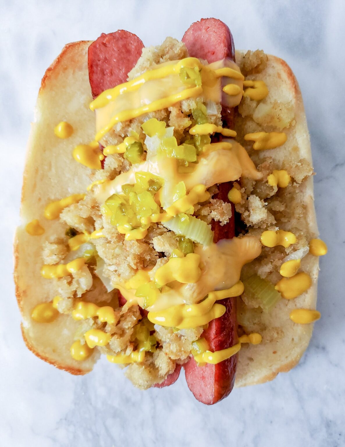 Easy Leftover Thanksgiving Stuffing Hot Dogs - Brass Pine