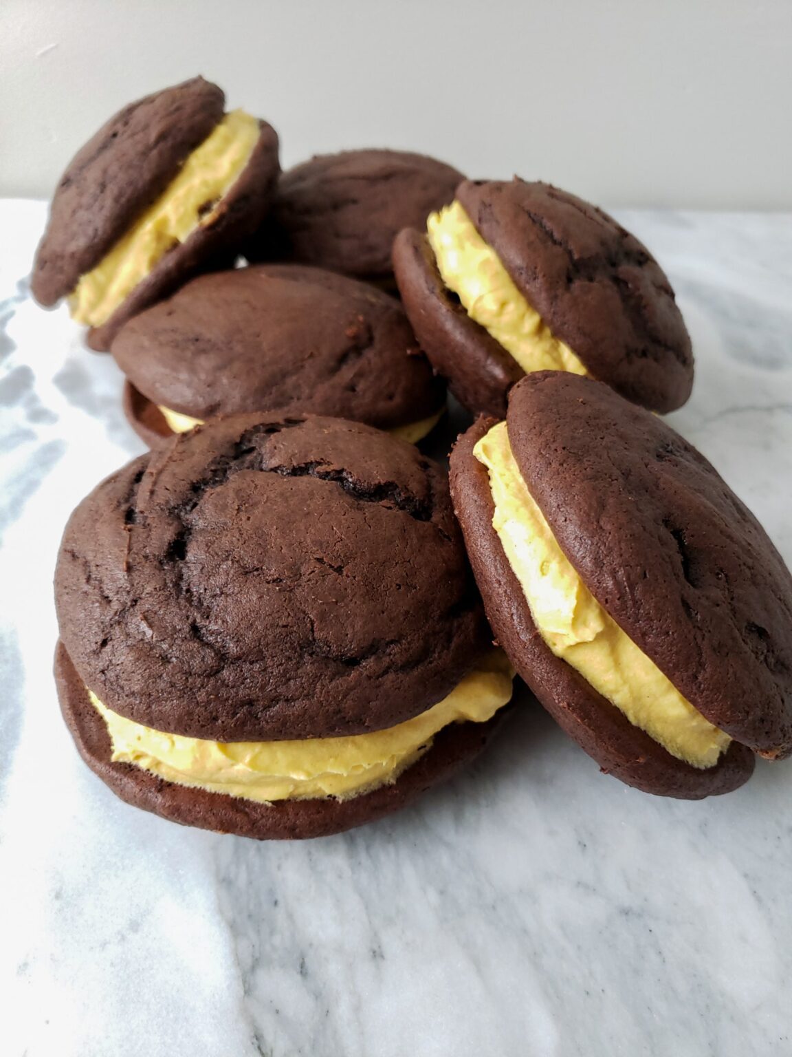 Easy Chocolate Pumpkin Whoopie Pies for Fall - Brass Pine