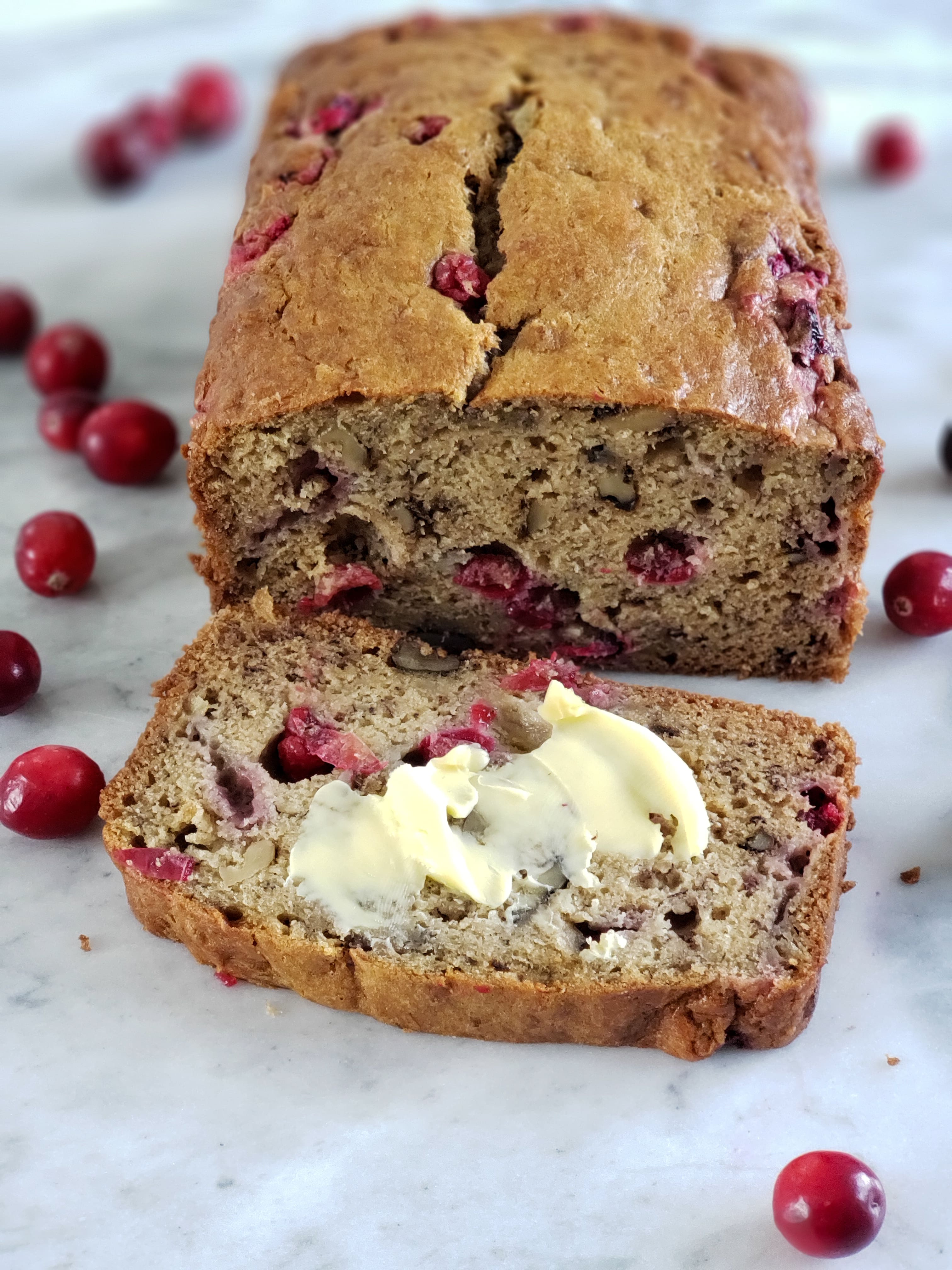 Easy Homemade Cranberry Banana Nut Bread - Brass Pine