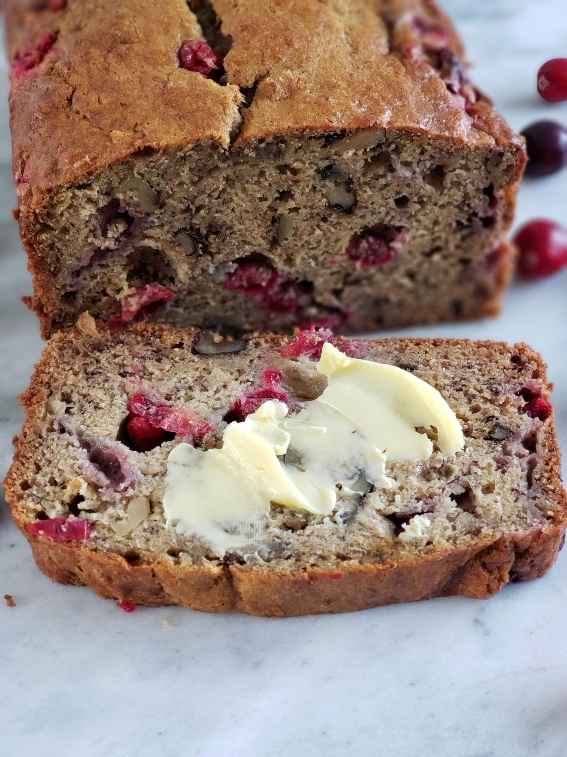 Easy Homemade Cranberry Banana Nut Bread - Brass Pine